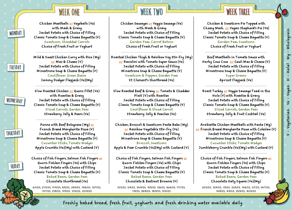 School Lunches and Snacks – St Saviour's Church of England Primary School